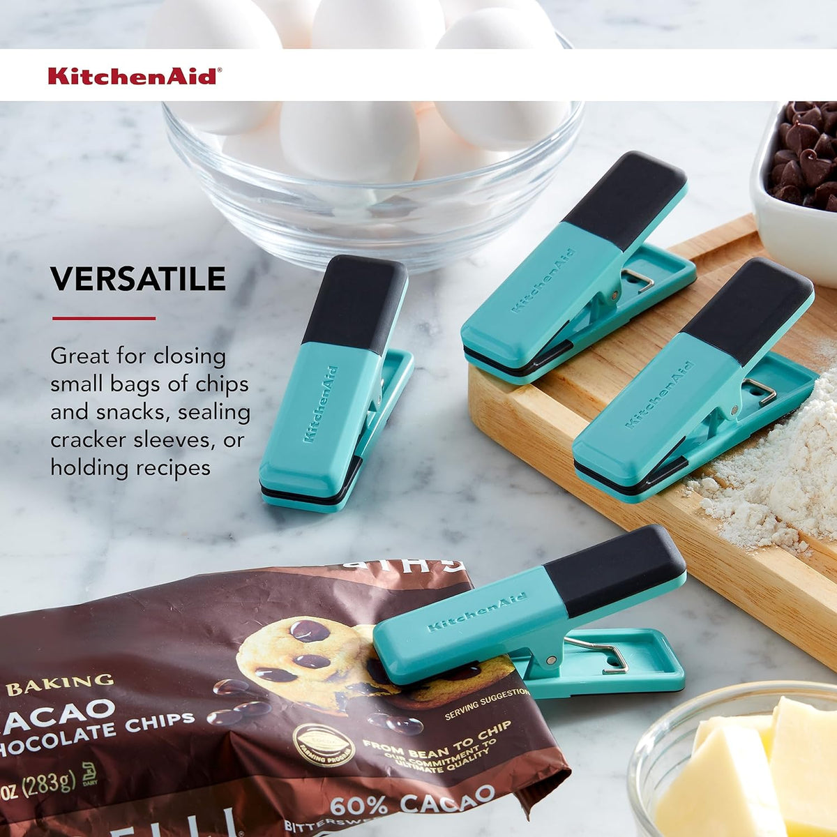 KitchenAid Small Bag Clips, Set Of 4, Aqua Sky – The Westview Shop
