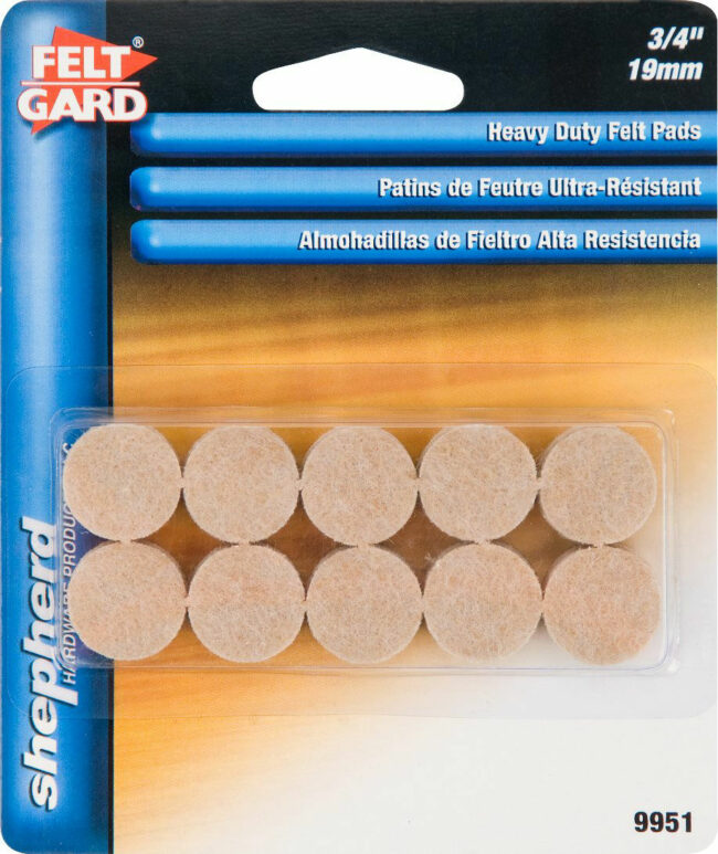 FELT GARD PADS-H.D.LIGHT BROWN #1 – 3/4″ – The Westview Shop