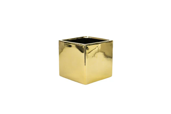 SQU555-GD Square Gold Glass Vase..5.00"x5.00"x5.00"H – The Westview Shop