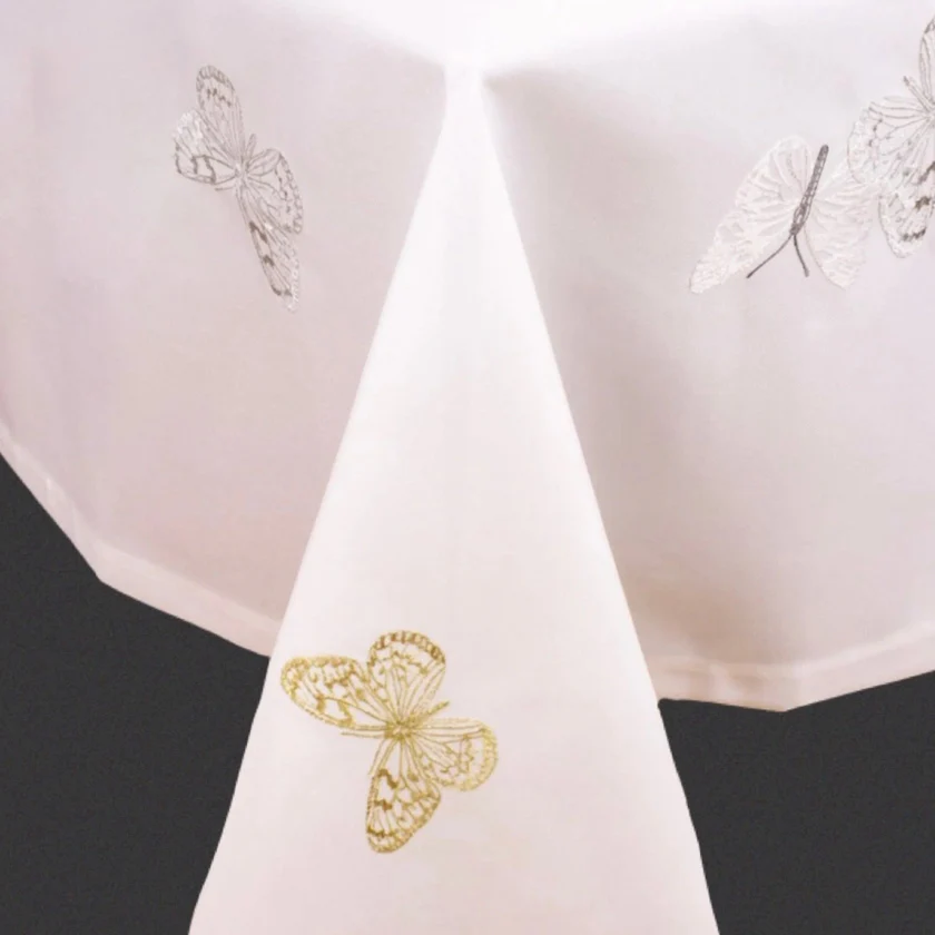Two Tone Lee Ave Butterfly Tablecloth 90 Round – The Westview Shop