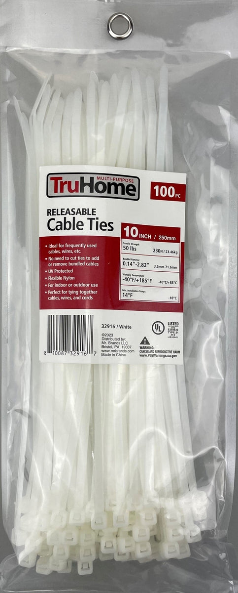 10" Cable Ties, Clear, Releasable, 100 Ct. – The Westview Shop